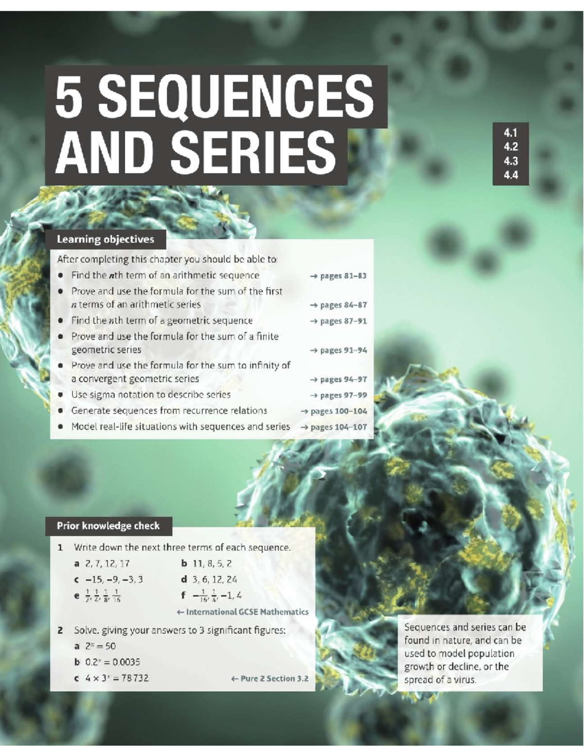 11H Sequences and Series: Chapter 5 Overview and Key Concepts - Studocu