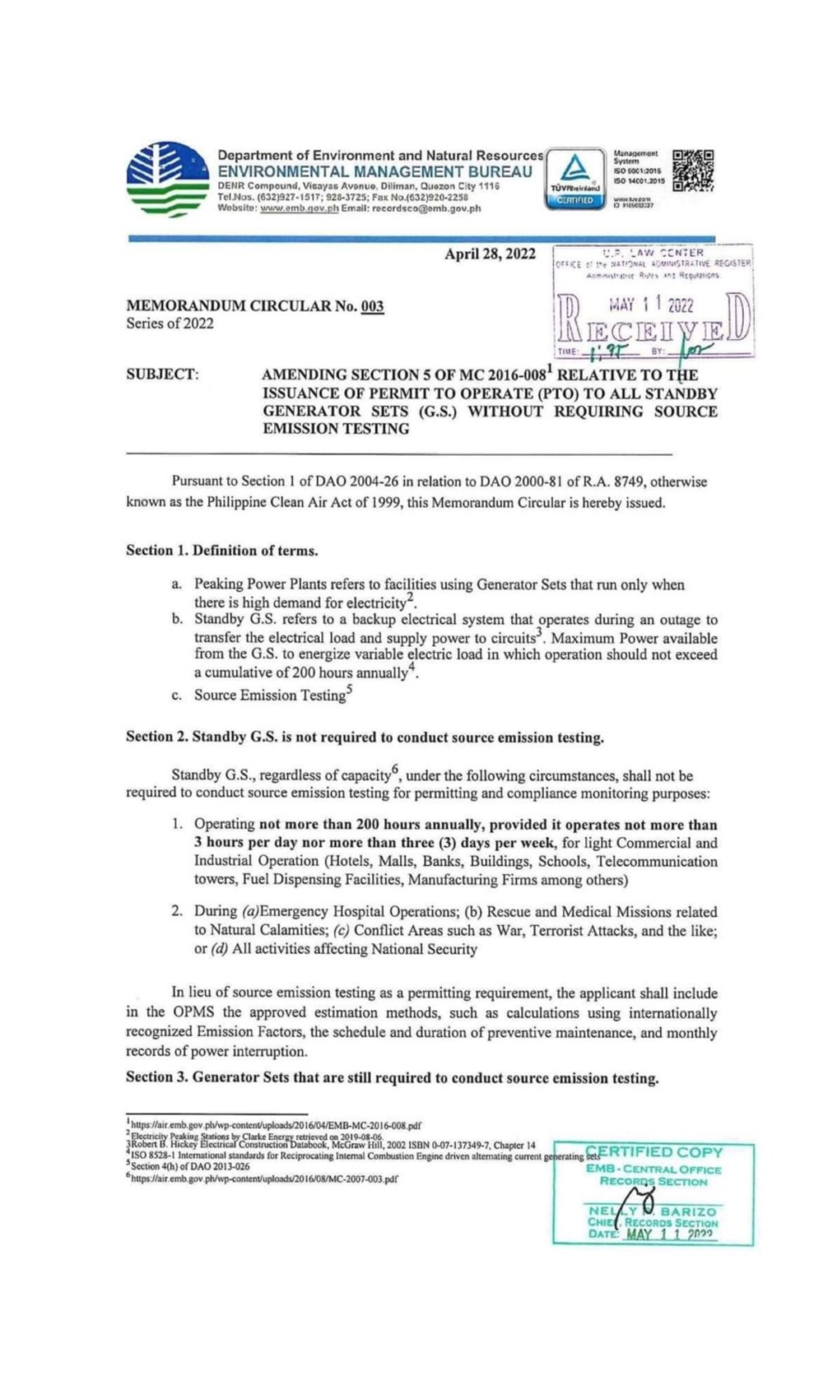 DENR Memorandum Circular 003, Series 2022 Overview - Studocu