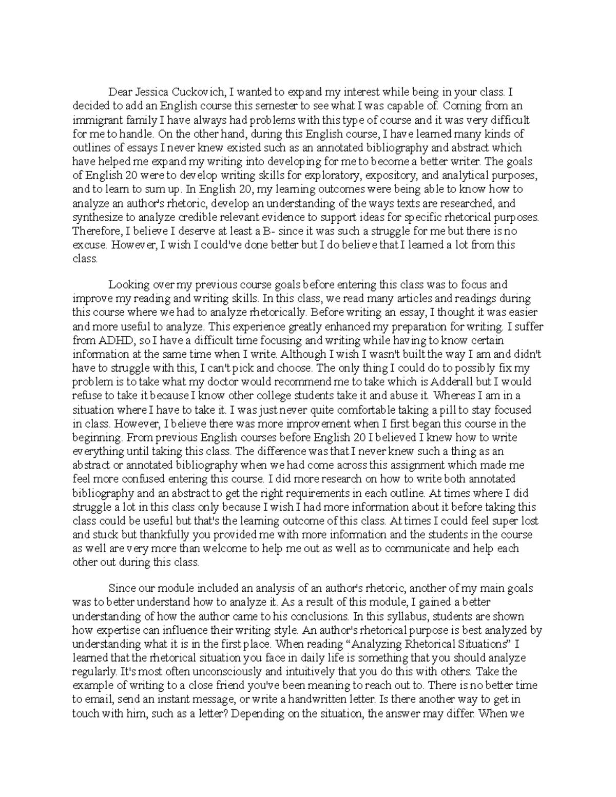 Cover letter - jhhi - Dear Jessica Cuckovich, I wanted to expand my ...