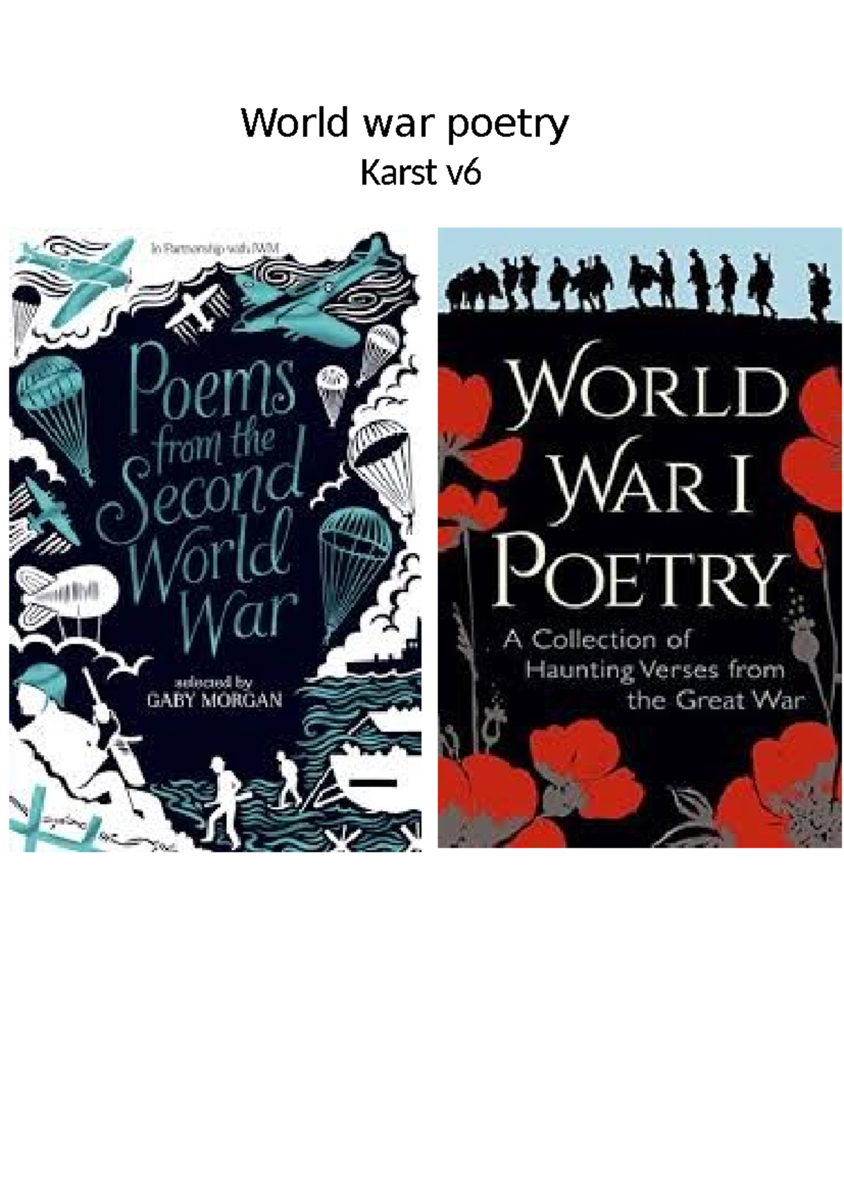 WW1 and WW2 Poetry Analysis: Voices of Courage and Loss - Studeersnel