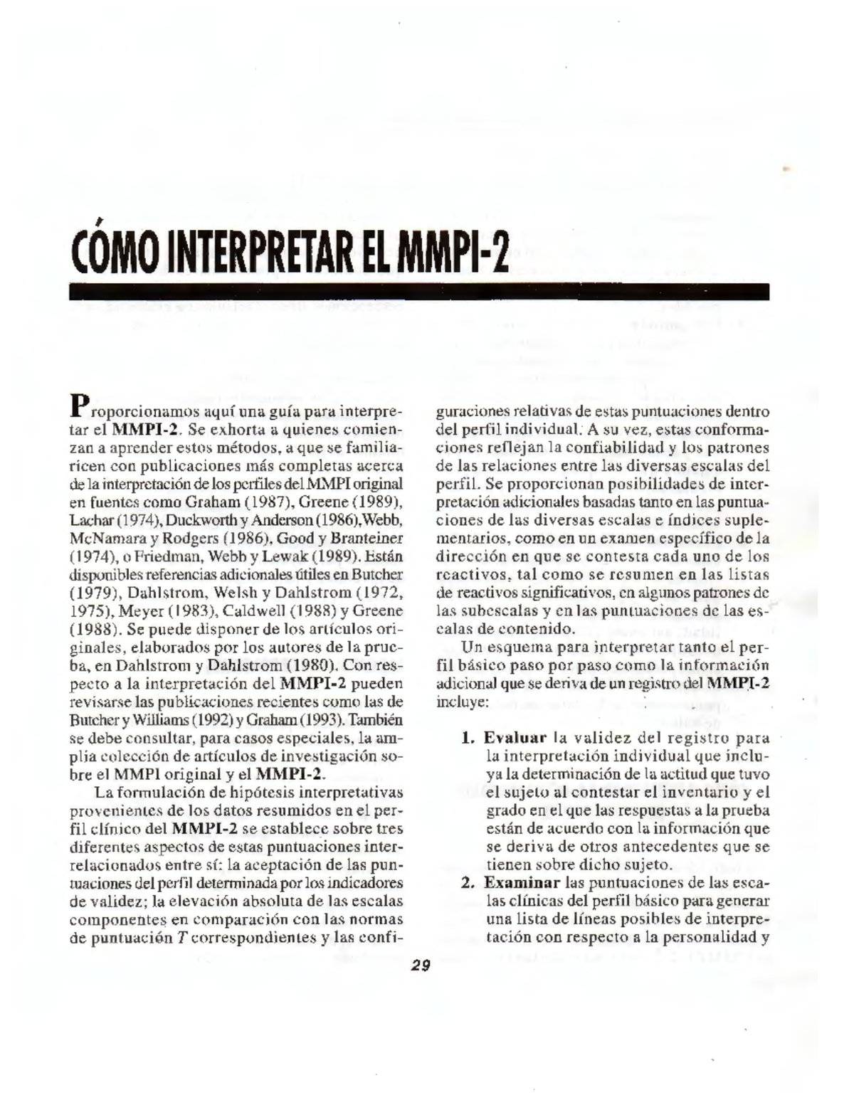 Guía de Interpretación del MMPI-2 (Manual de Aplicación) - Studocu