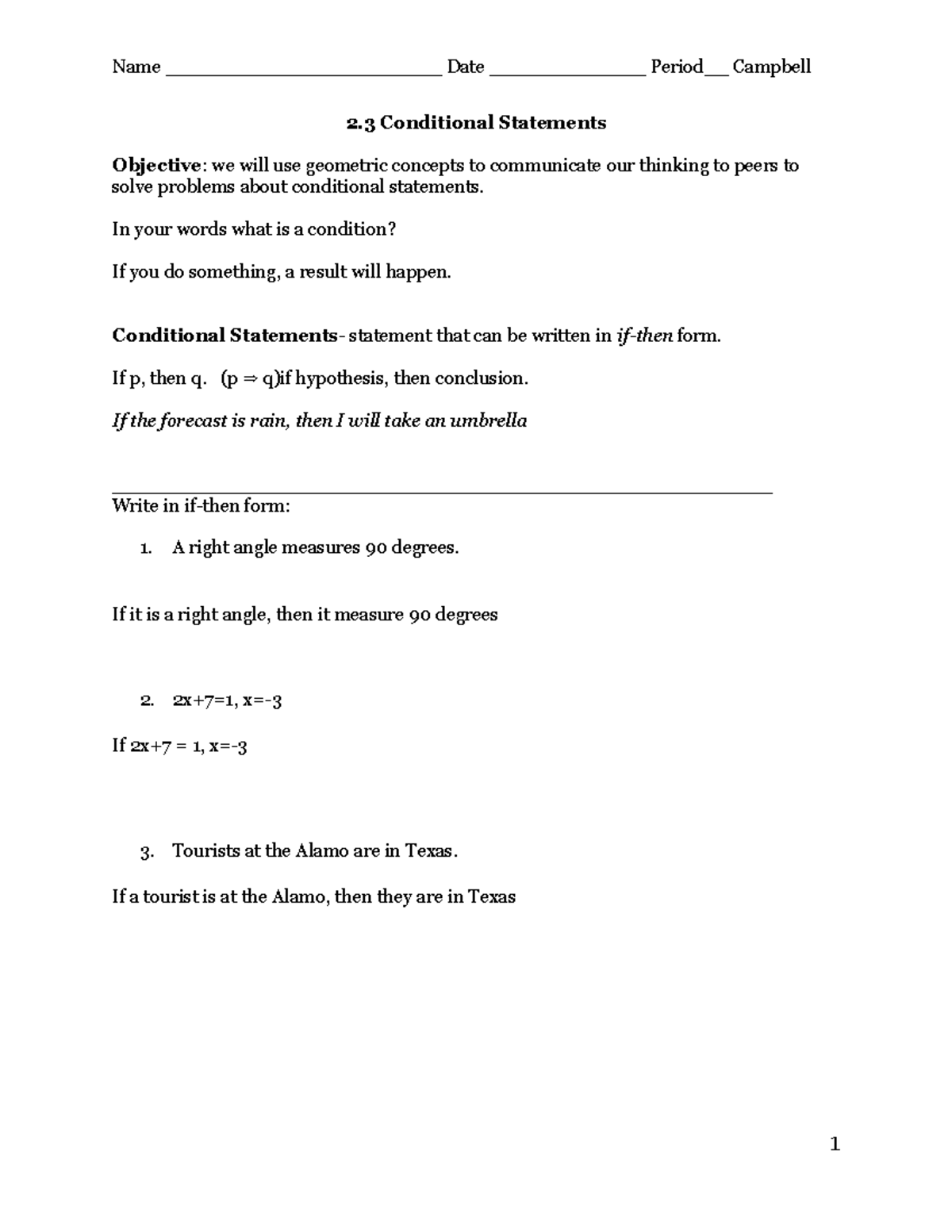 Conditional Statements in Geometry: Understanding & Applications ...