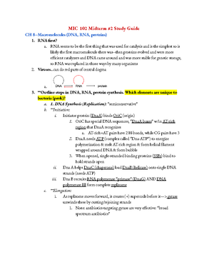 Midterm 2 Study Guide: Genetic Control and Mechanisms in Bacteria - What is the role of sigma ...