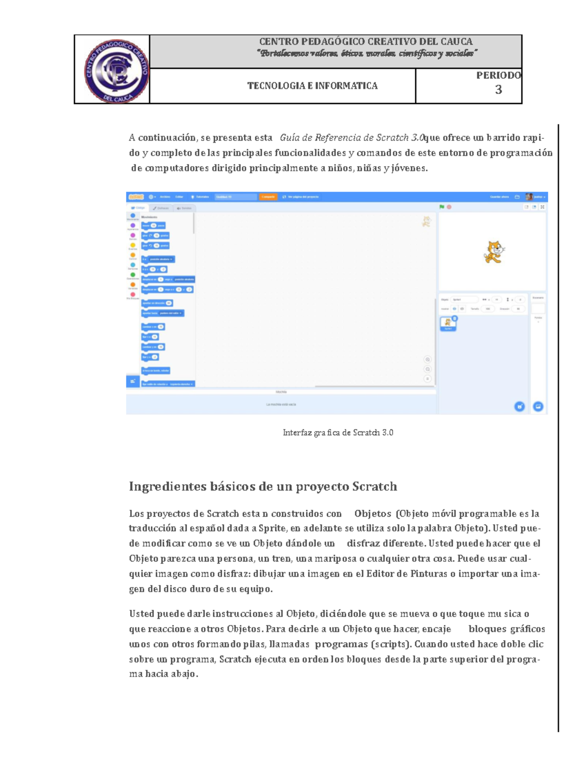 Guía de Referencia de Scratch 3.0 - TECNOLOGIA E INFORMATICA PERIODO 3 - Studocu