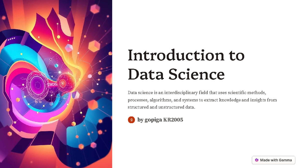Introduction to Data Science: Concepts and Practices (KR2005) - Studocu