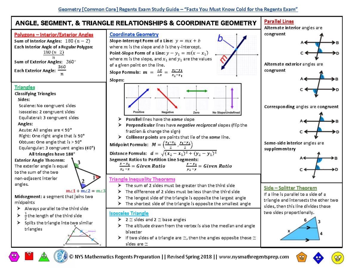 Unit 4 Geometry Review: Angles & Lines (2023 Midterm Study Guide) - Studocu