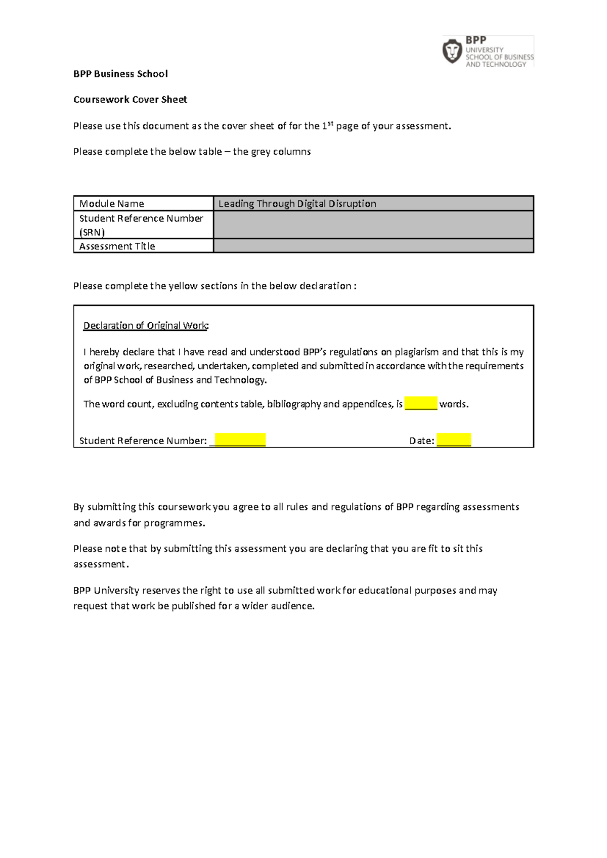 CW31 Assessment Brief: Leading Through Digital Disruption Analysis ...