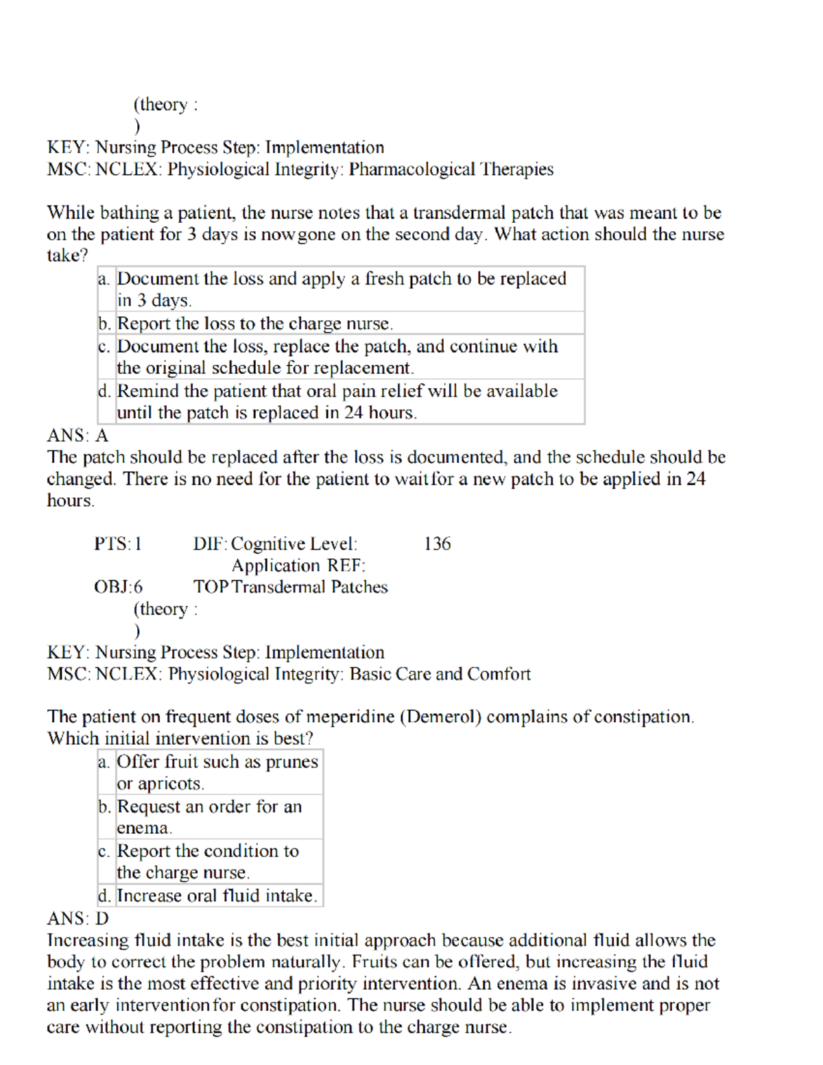 Nursing Process Implementation: NCLEX Key Concepts for Pharmacological ...