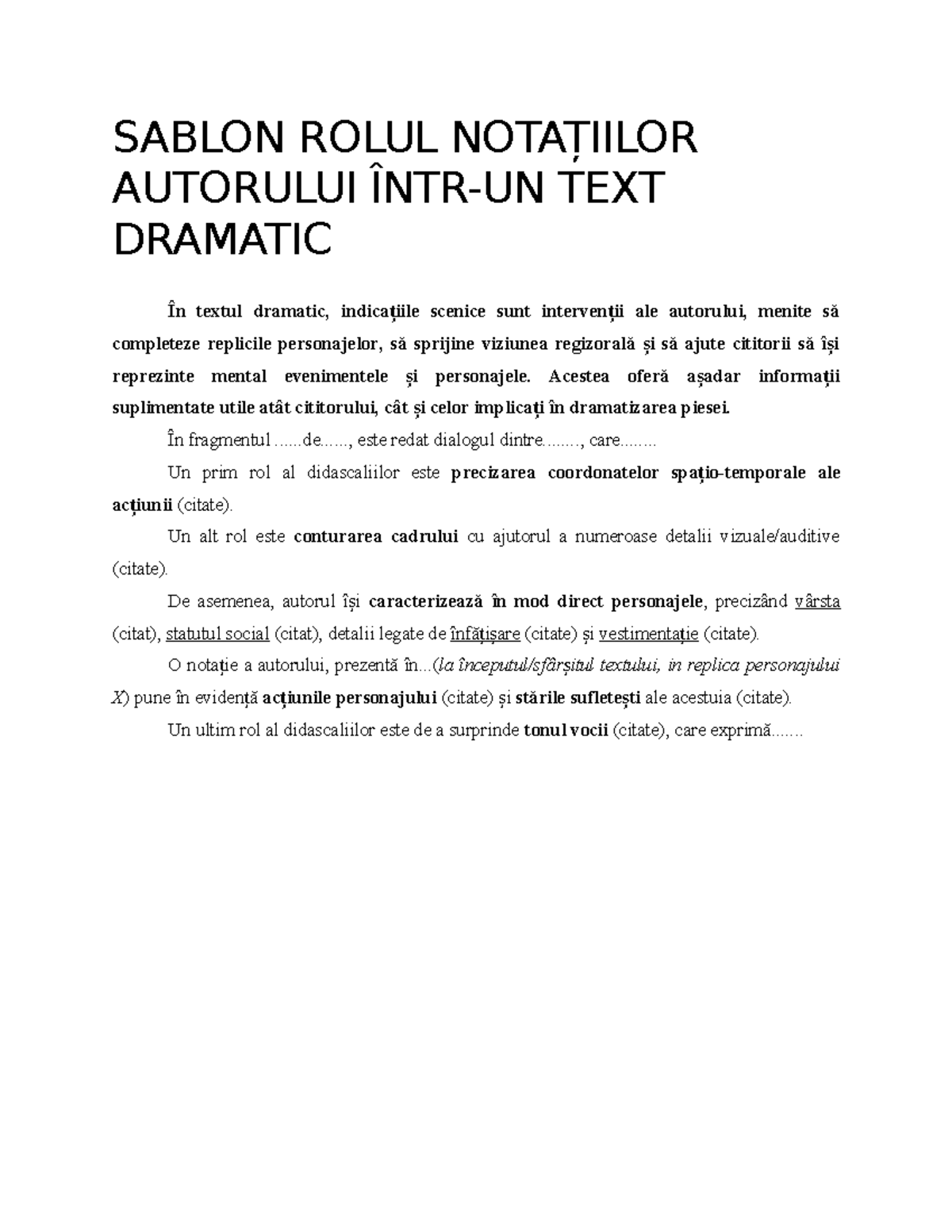 sablon perspectiva - SABLON ROLUL NOTAȚIILOR AUTORULUI ÎNTR-UN TEXT ...