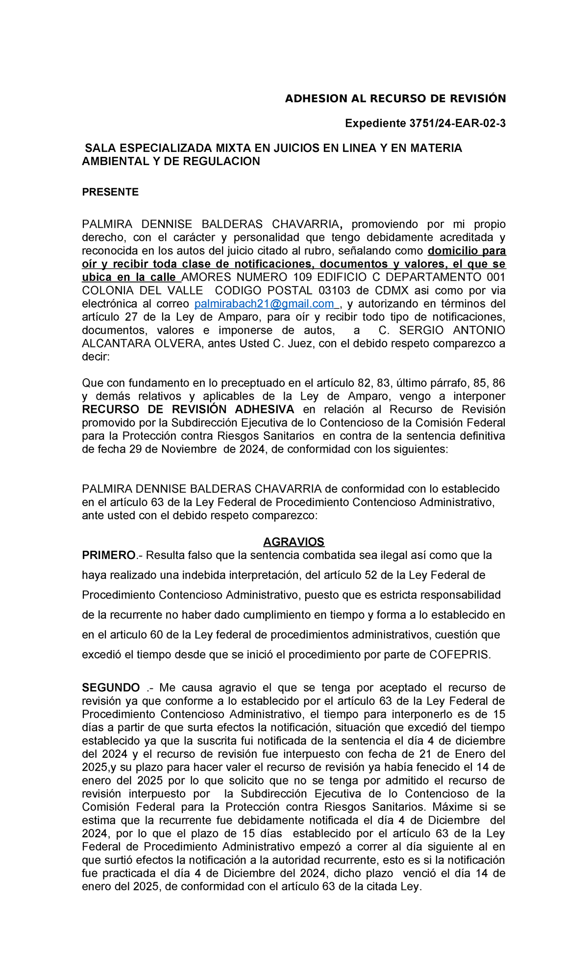 Adhesion Palmira 1 - escrito de adhesión juicio administrativo ...