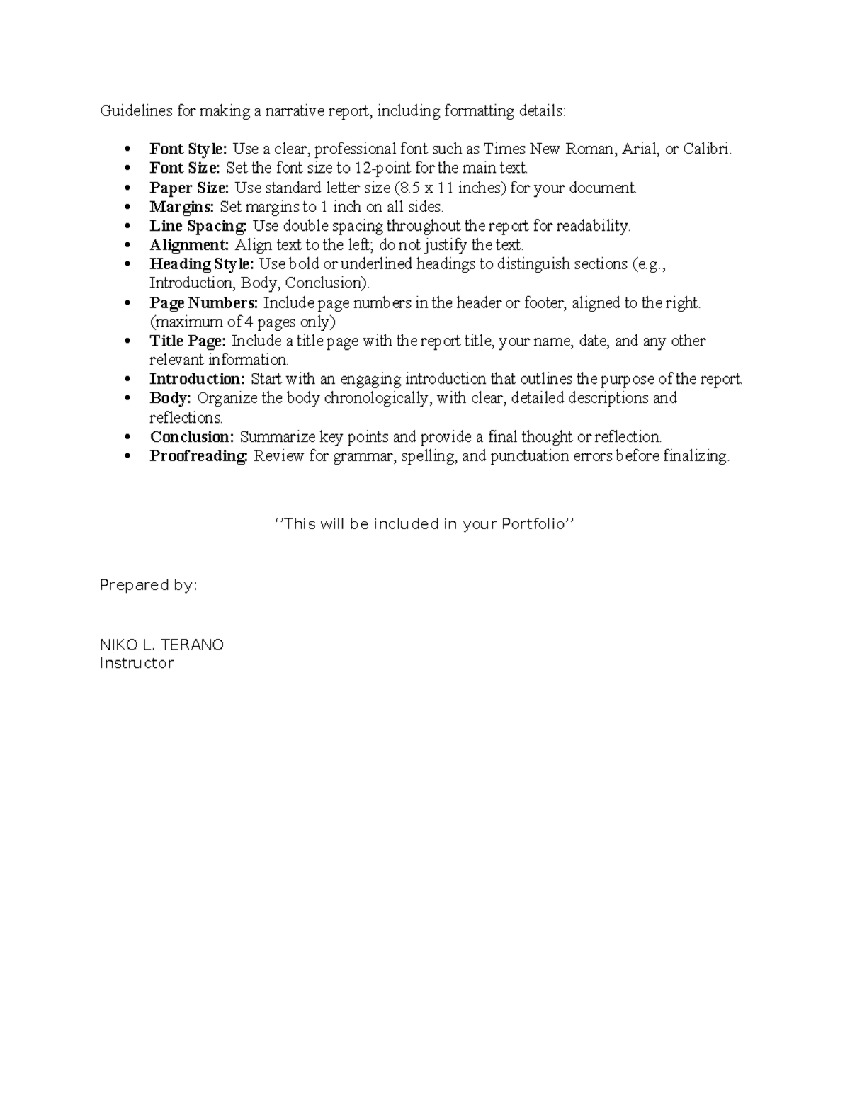 NR-Guidelines-Format: Narrative Report Formatting Instructions - Studocu