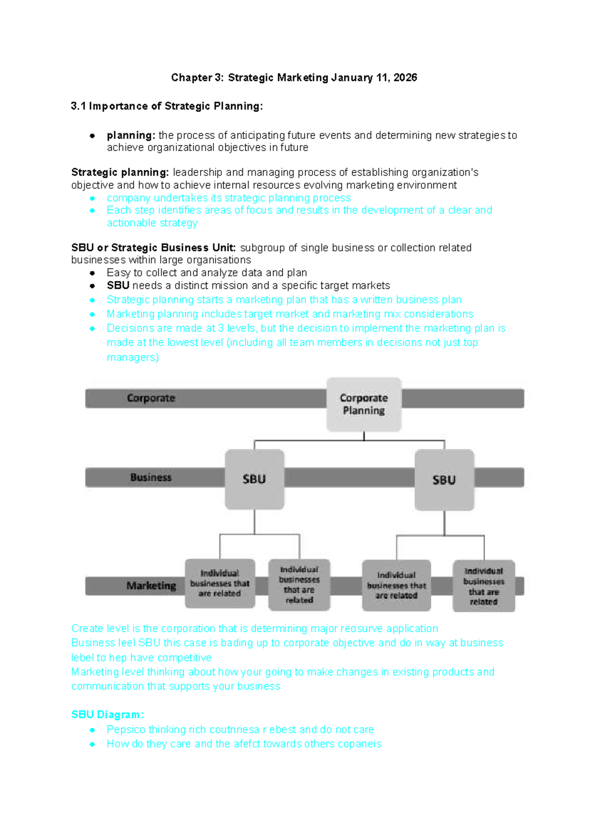 Chapter 3: Strategic Marketing Overview - Lecture 2b Notes (Jan 2026 ...