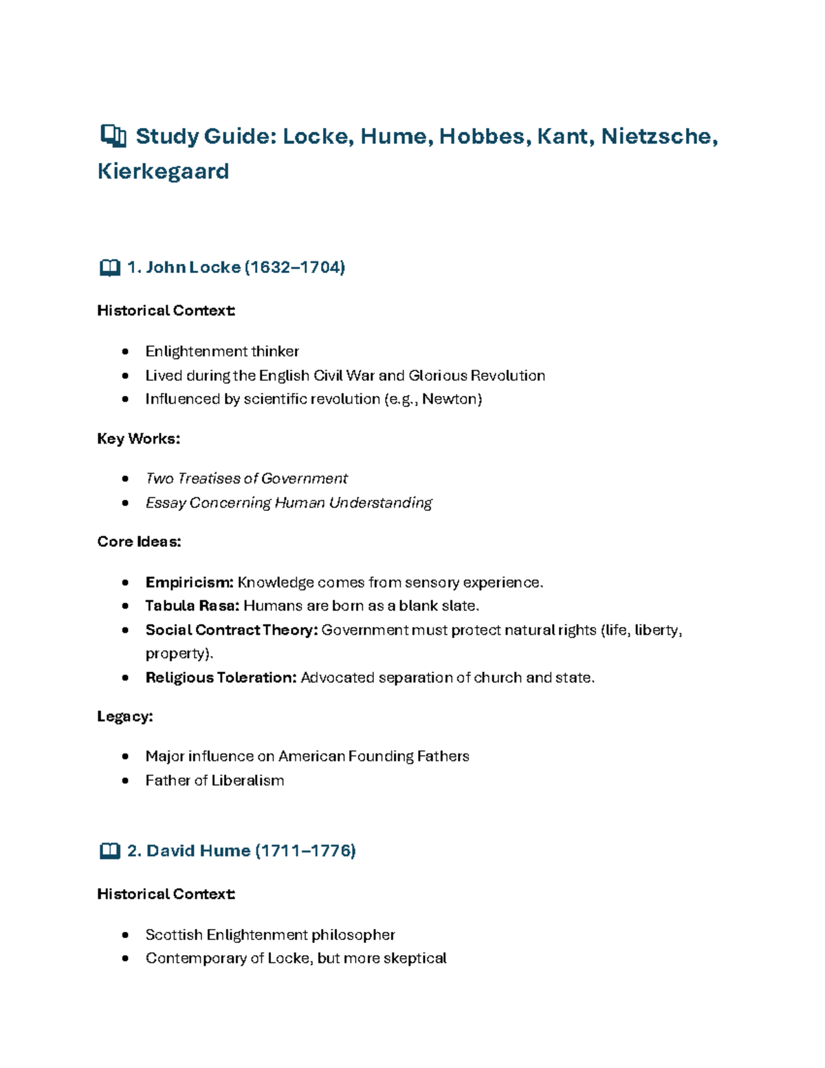 Study Guide: Key Philosophers of the Enlightenment (PHIL 101) - Studocu