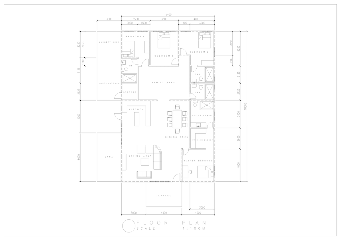 Bungalow Residential 1 Floor Plan (Scale 1:100m) - Studocu
