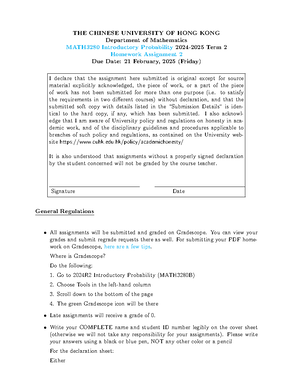 MATH3280 Term 2 Homework Assignment 6: Introductory Probability - Studocu