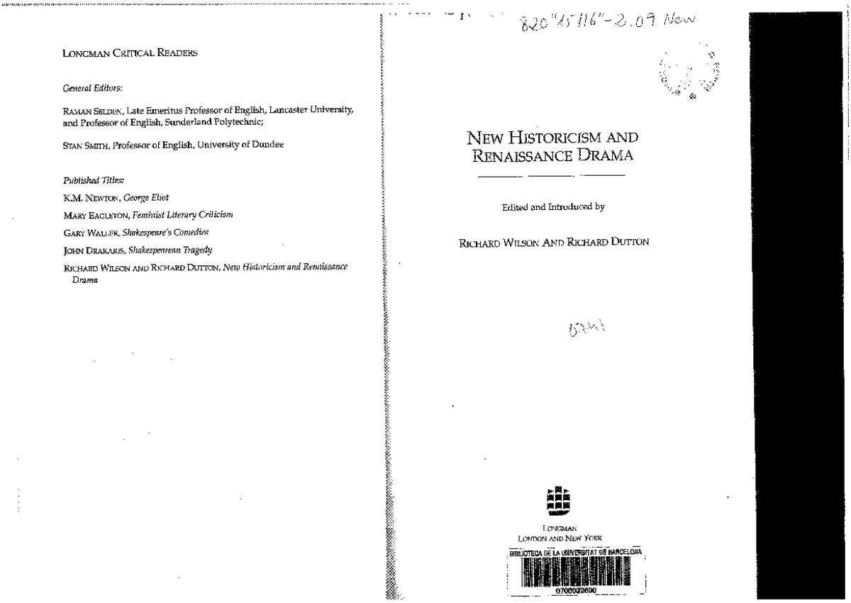 New Historicism and Renaissance Drama: Analyzing Hamlet's Unfulfilled ...