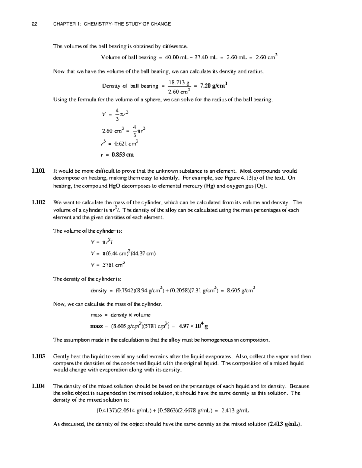 22 CHEMISTRY CH 1: STUDY OF CHANGE & DENSITY CALCULATIONS - Studocu