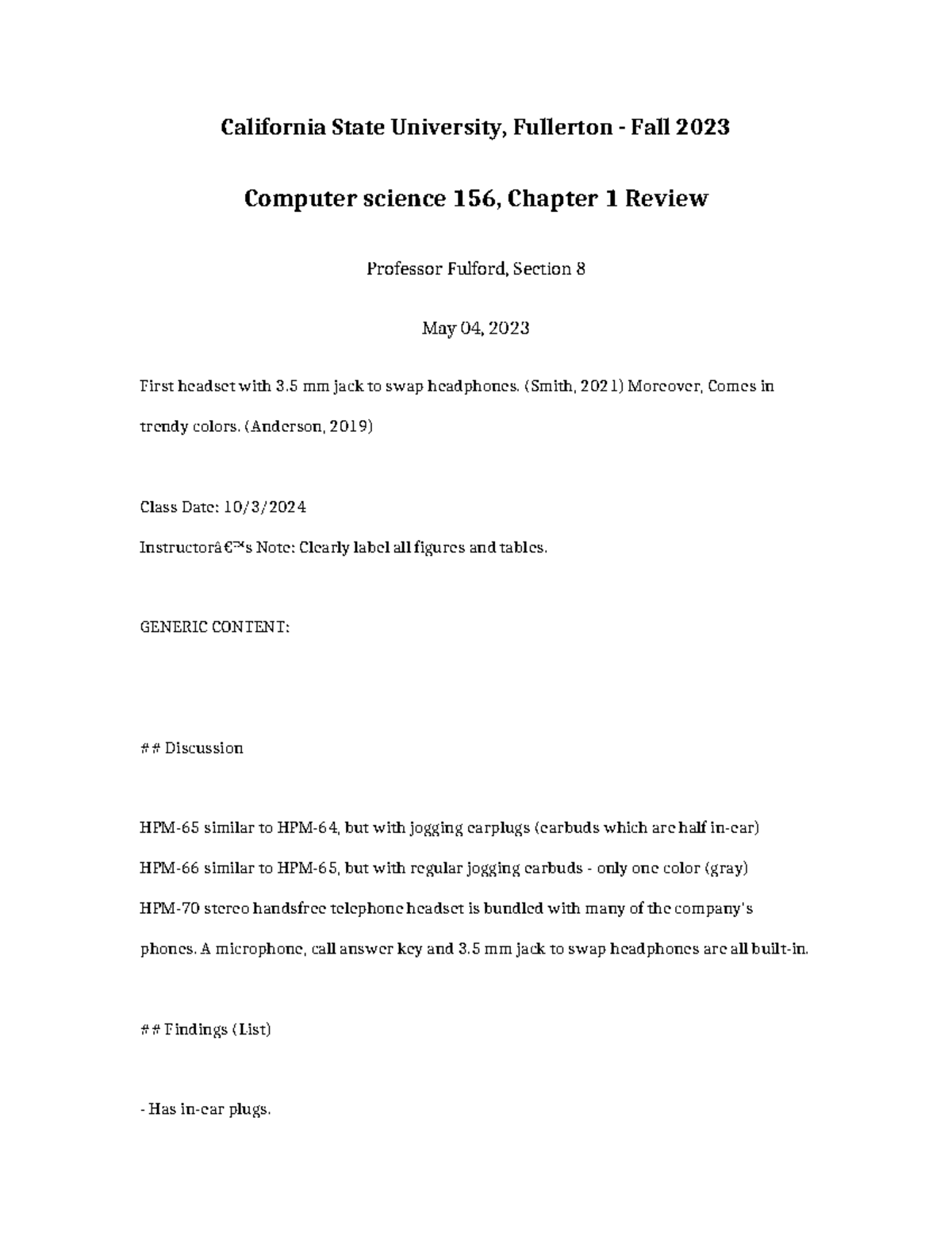 CSU Fullerton CS 156 Fall 2023 Chapter 1 Review Notes - Studocu