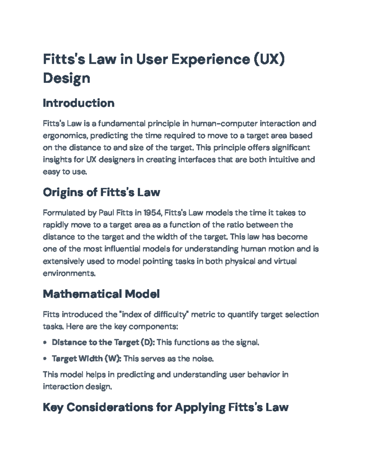 Fitts's Law in User Experience (UX) Design: Implications & Applications ...