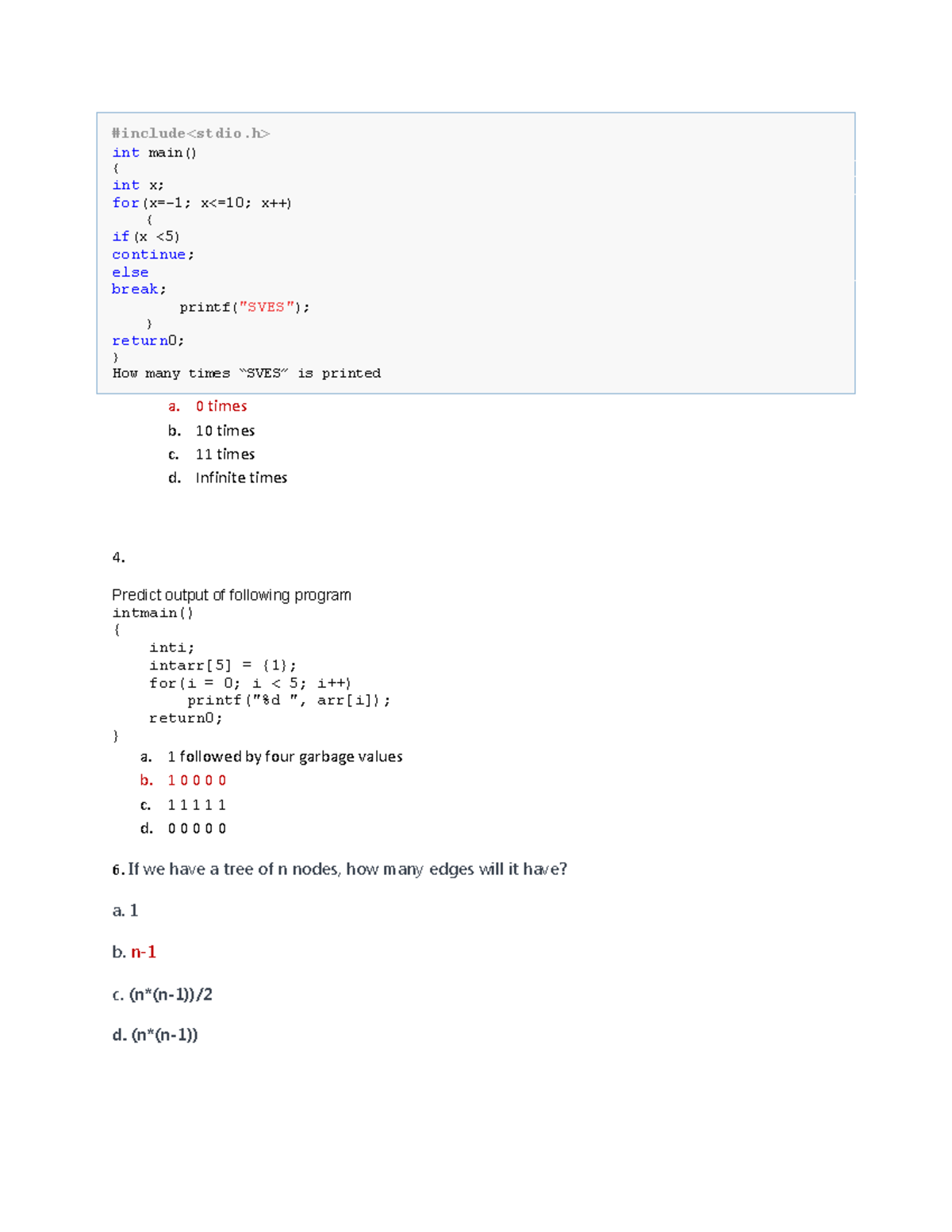 Pseudocode Test 4 - kjlj - #include int main() { int x; for(x=- 1 ; x
