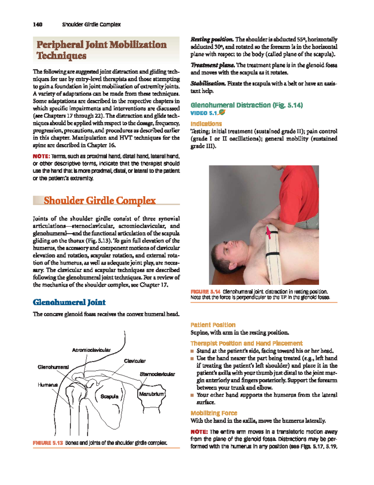 Kisner 7th Ed: Shoulder Girdle Complex Techniques (140-164) - Studocu