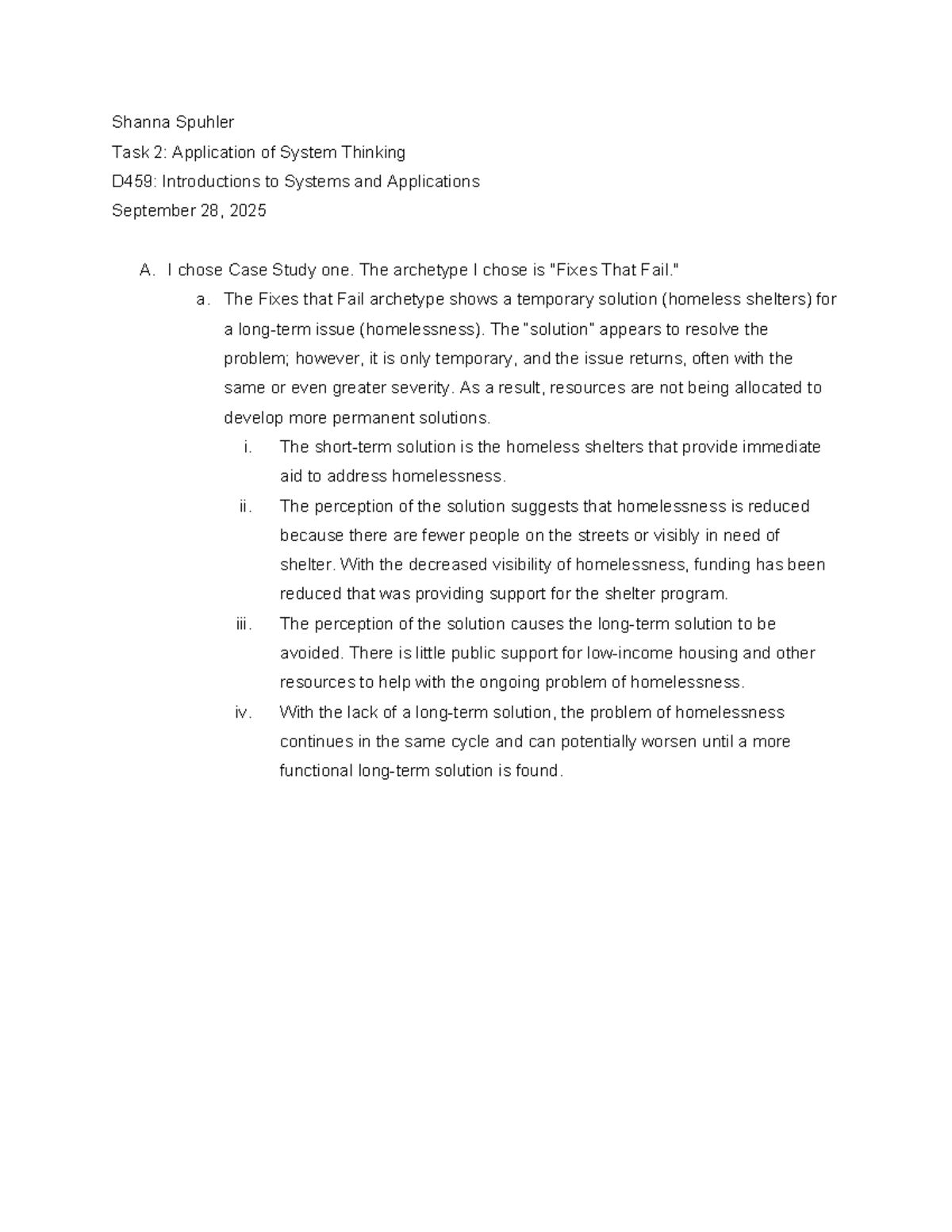 D459: Case Study on Fixes that Fail in Homelessness Solutions - Studocu