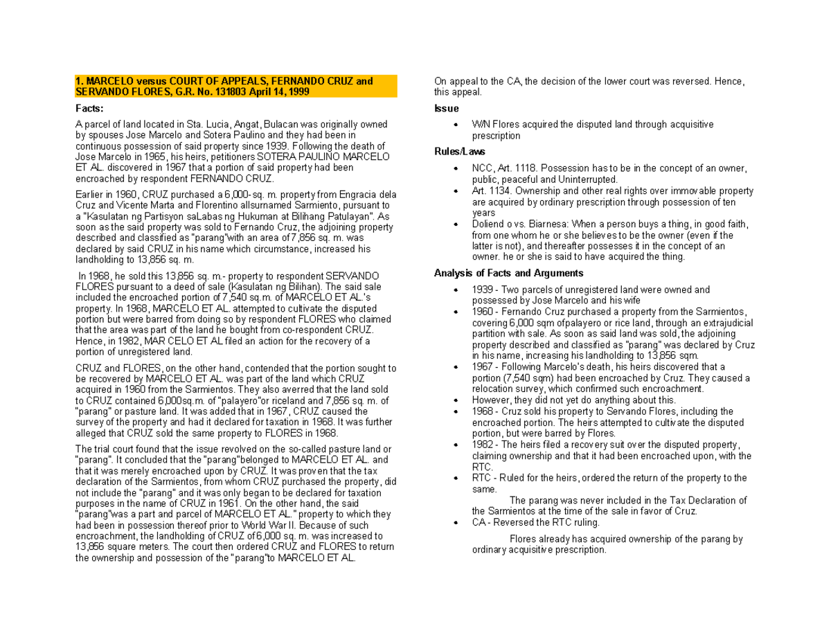 Oblicon Case Digest: Critical Analysis of Recent Legal Decisions - Studocu