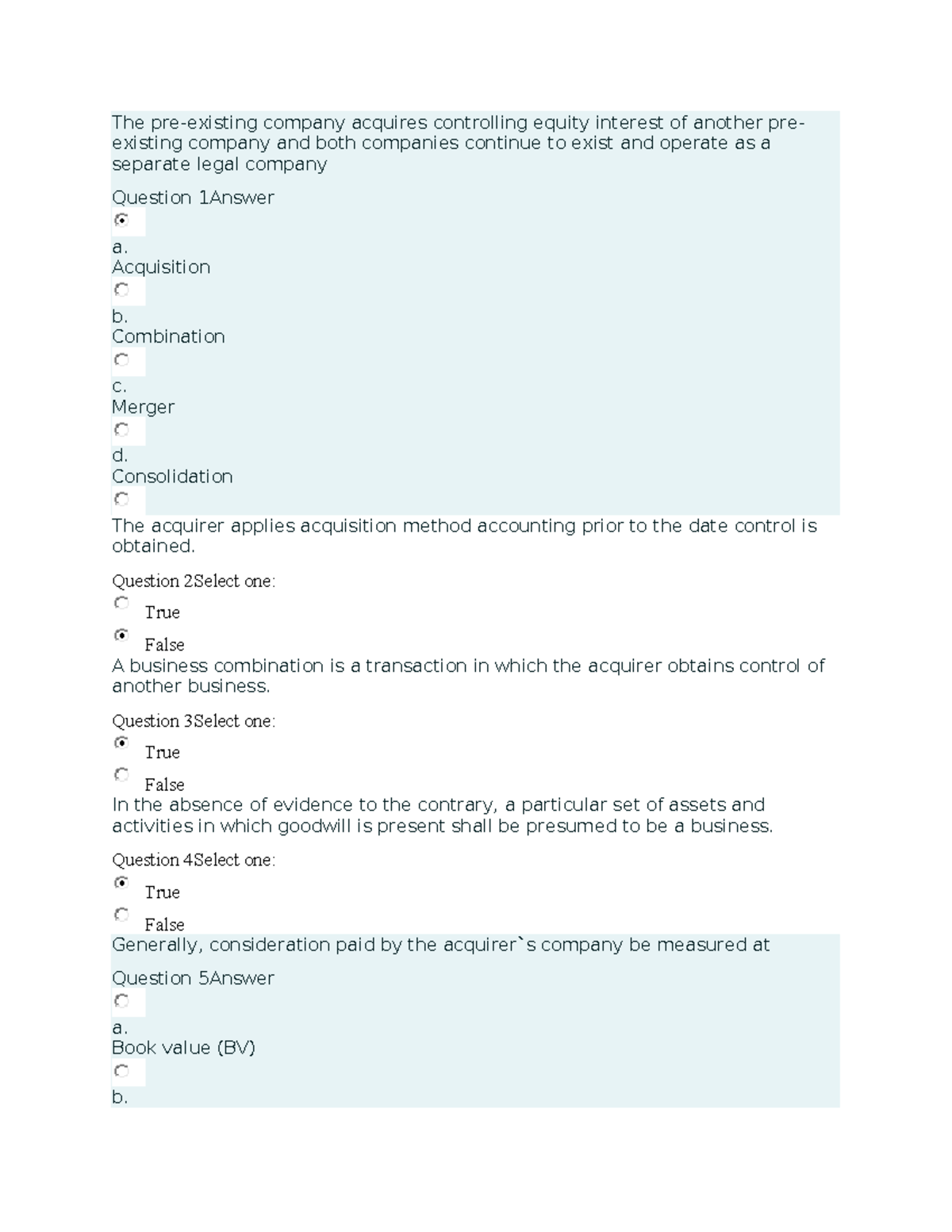 Accounting for Business Combinations: Answers to Key Questions (ACCT ...