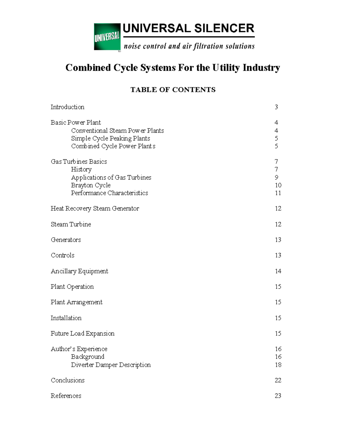 Combined Cycle Systems For the Utility Industry - Combined Cycle ...