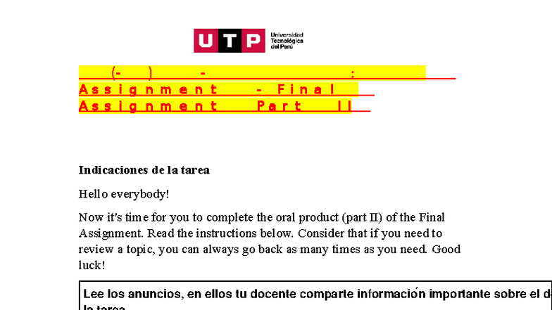 🔴 (AC-S18) Week 18 - Final Assignment Part II Instructions - Ingles 2 ...