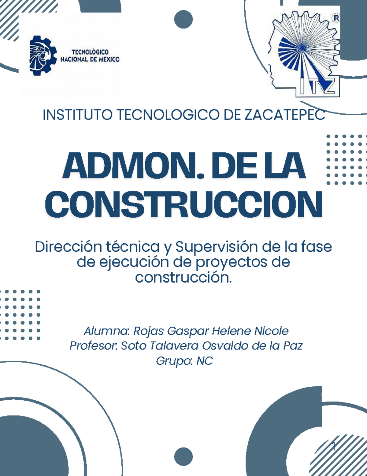 Dirección Técnica y Supervisión en Proyectos de Construcción - NC 1 ...