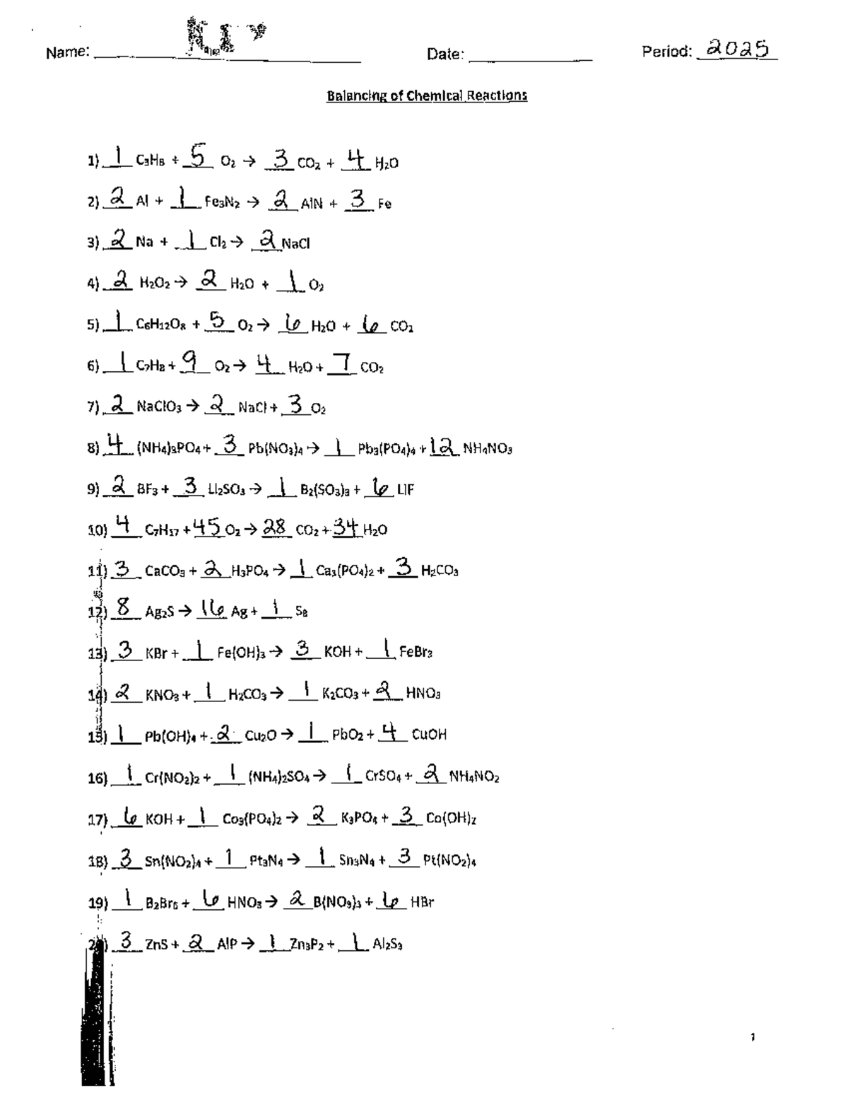 Chemical Reactions PP Key (CHEM 202) - Studocu