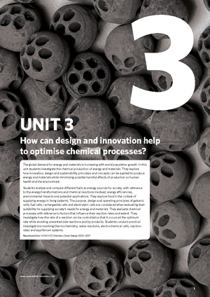2023Chemistry SD - study design - © VCAA Page 1 P Authorised and ...