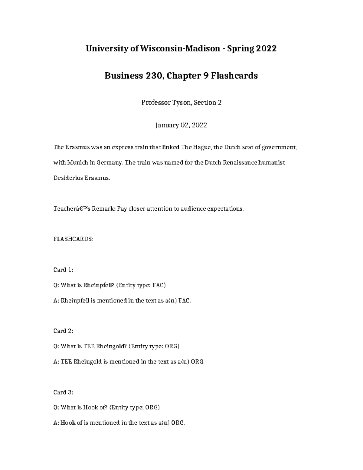 Business 230: Chapter 9 Flashcards for Exam Preparation - Studocu