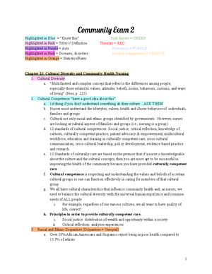 Exam 1 Community Health - Exam 1 Community Health Chapters 1, 2, 3, 4 ...