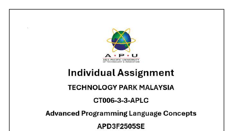 APLC Assignment: Analysis of Imperative vs Functional Programming Paradigms - Studocu