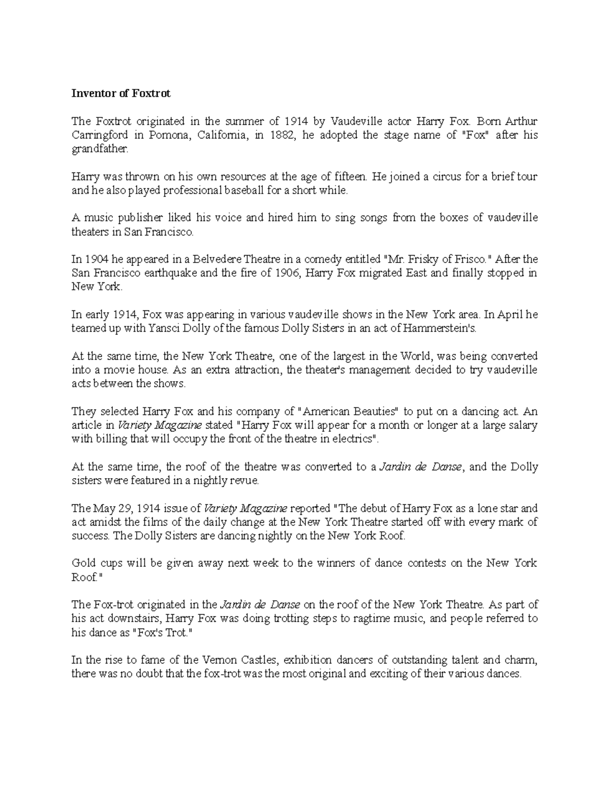 Foxtrot NOTE - this is a personal study note to help students in their ...