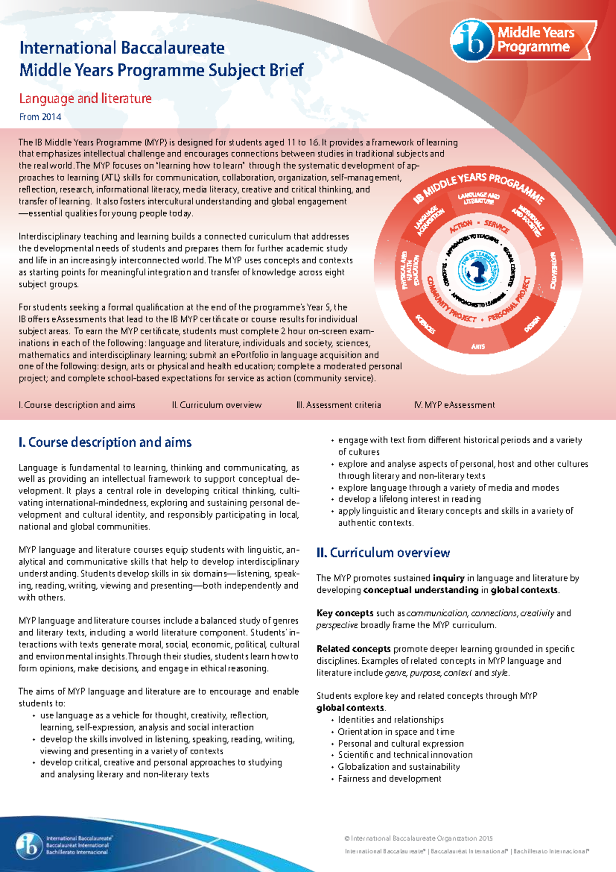 MYP Language and Literature Overview and Course Aims - Studocu