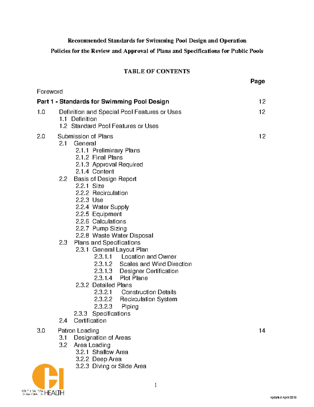 Standards for Swimming Pool Design & Operation Guidelines - Studocu