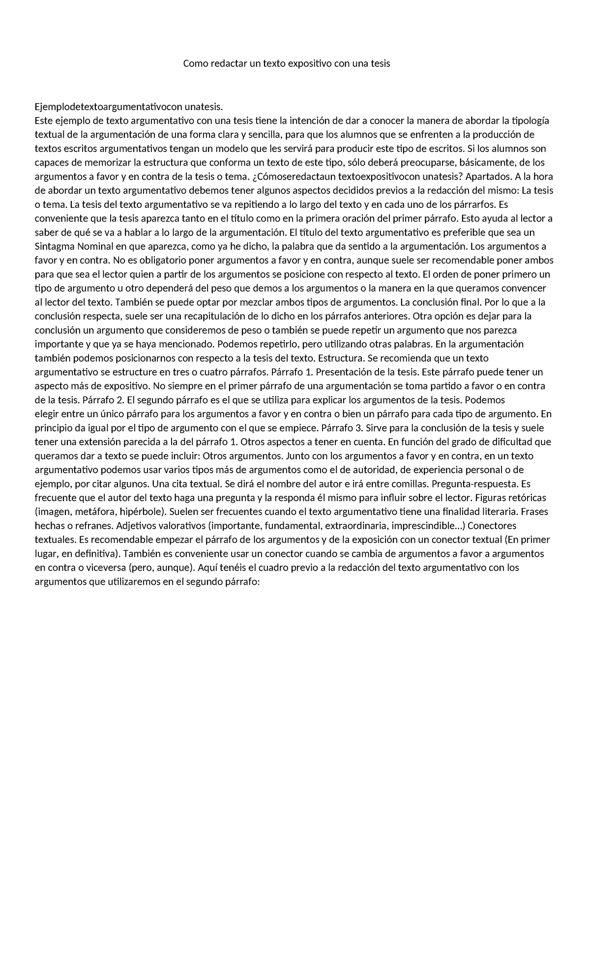 Guía para Redactar un Texto Expositivo con Tesis - Studocu
