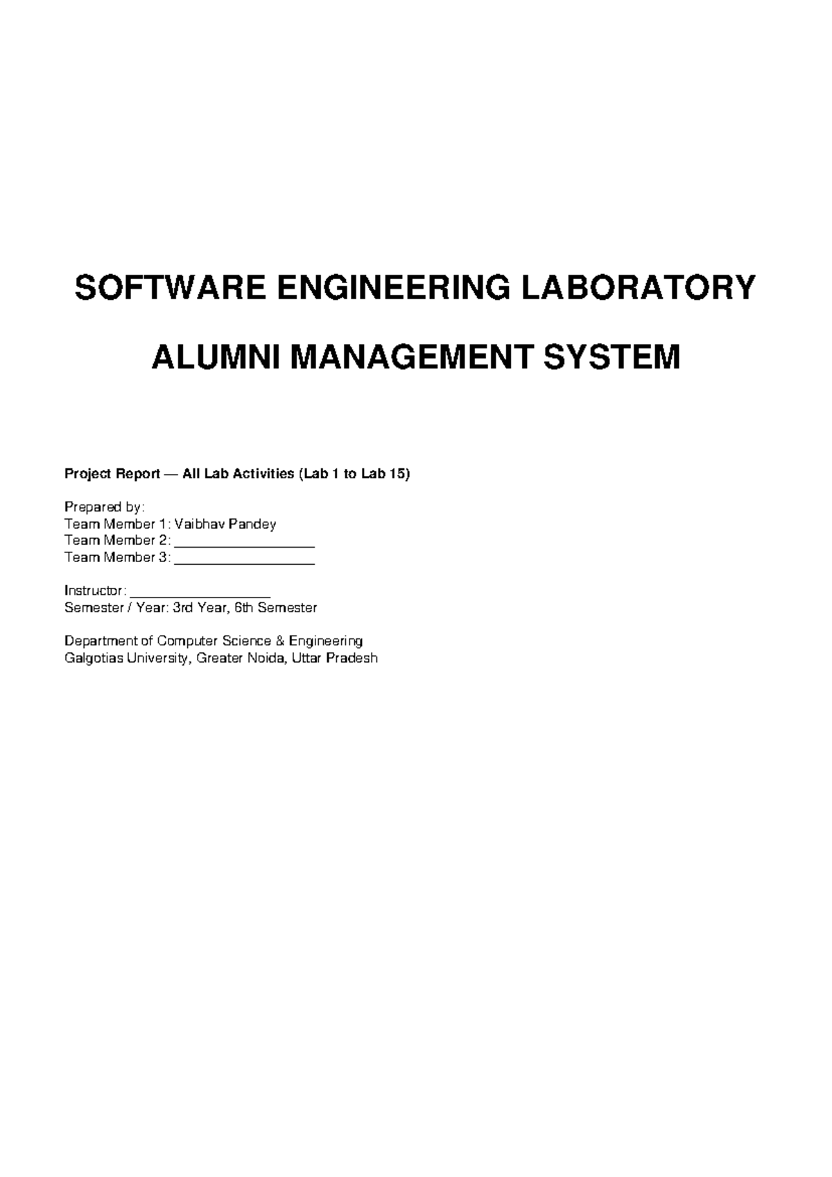 Final Project Report: Alumni Management System (CSE 6th Sem) - Studocu