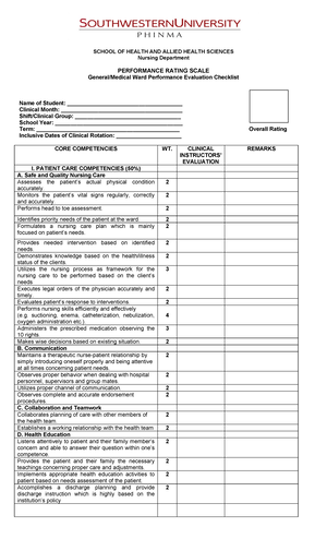 MCN 2 SDL 2 - Mcn 2 SDL - SCHOOL OF HEALTH AND ALLIED HEALTH SCIENCES Nursing Department NUR 146 ...