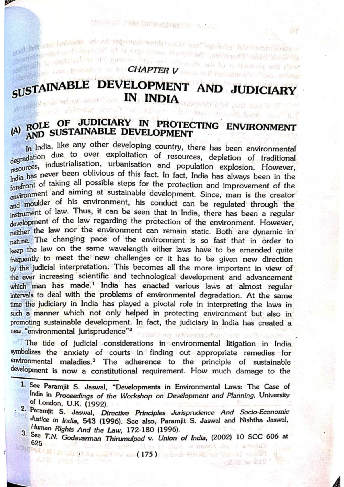 Mont CHAPTER V: Role of Judiciary in Sustainable Development in India ...