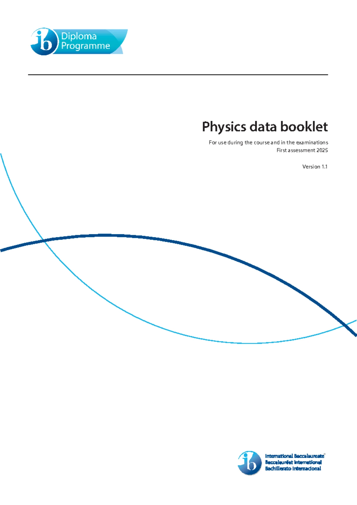 Physics Data Booklet 4082 for Final Assessment 2025 - Studocu