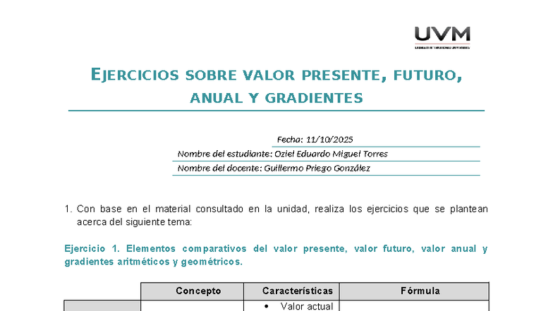 A#6 OEMT - actividad #6 - EJERCICIOS SOBRE VALOR PRESENTE, FUTURO ...
