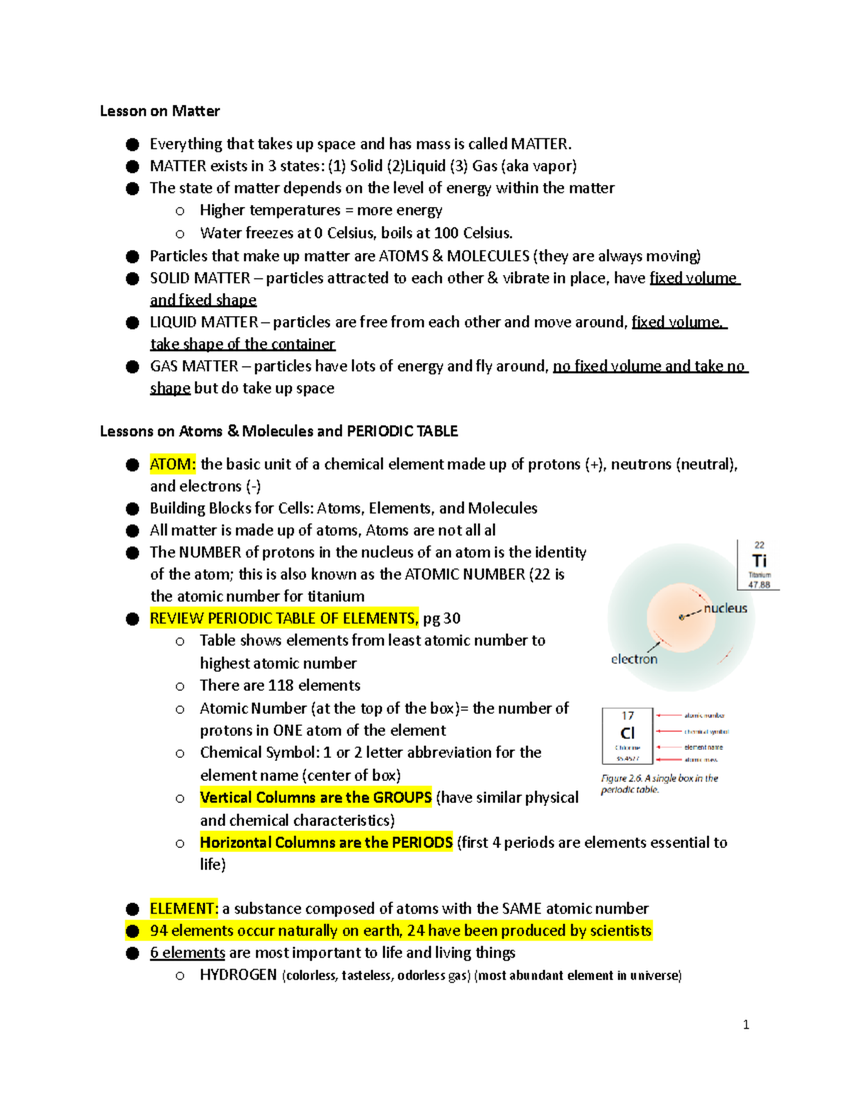 Ch 2 Life Science Midterm Review: Matter, Cells, and Organelles - Studocu
