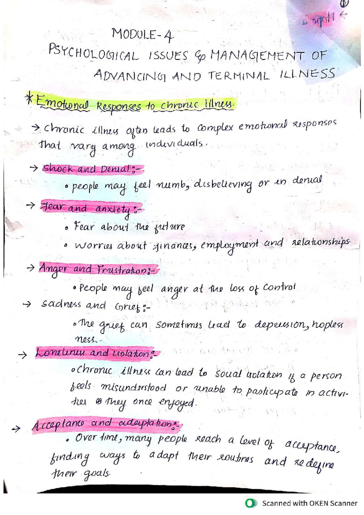Health Module 5: Psychological Issues & Management of Terminal Illness ...