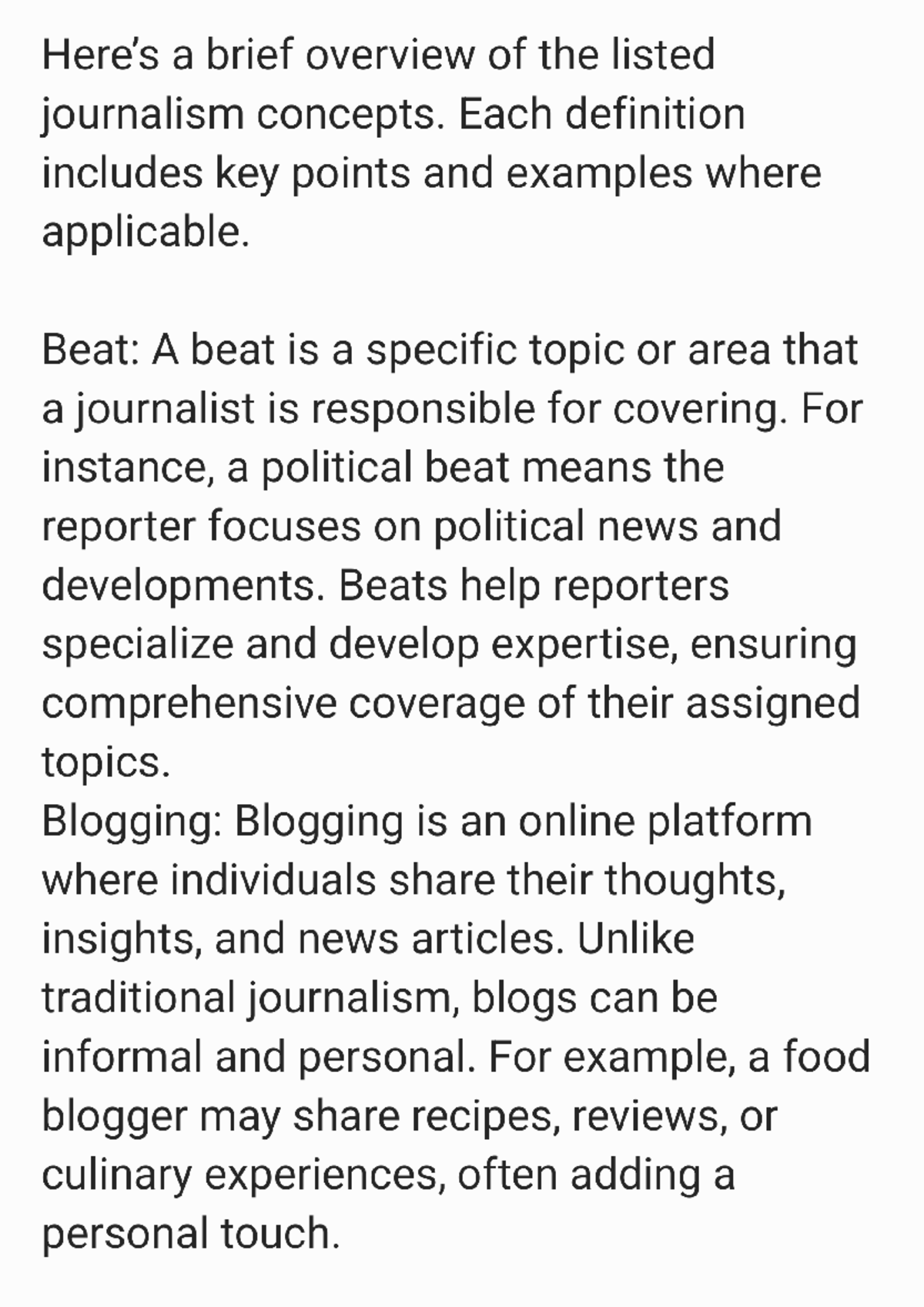 Notes on essential journalism concepts (250324) - Studocu