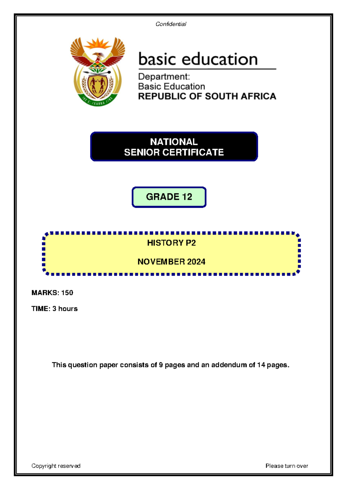 History P2 GRADE 12 NSC Exam November 2024: Key Topics & Questions ...