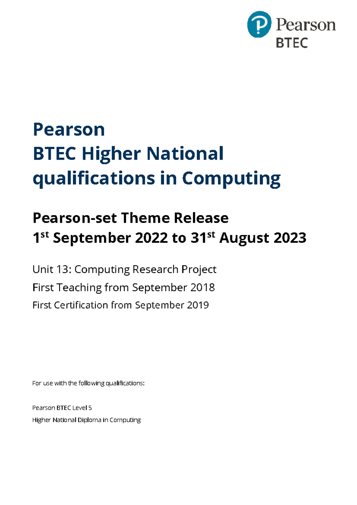 03. Computing Research Project Theme by Pearson - Pearson BTEC Higher ...